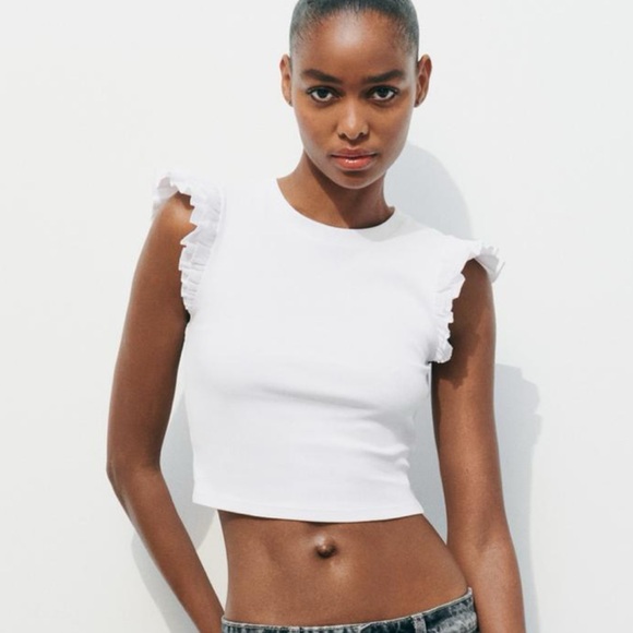 Zara | Tops | Nwt Zara Ruffle Sleeve Tank Top | Poshmark